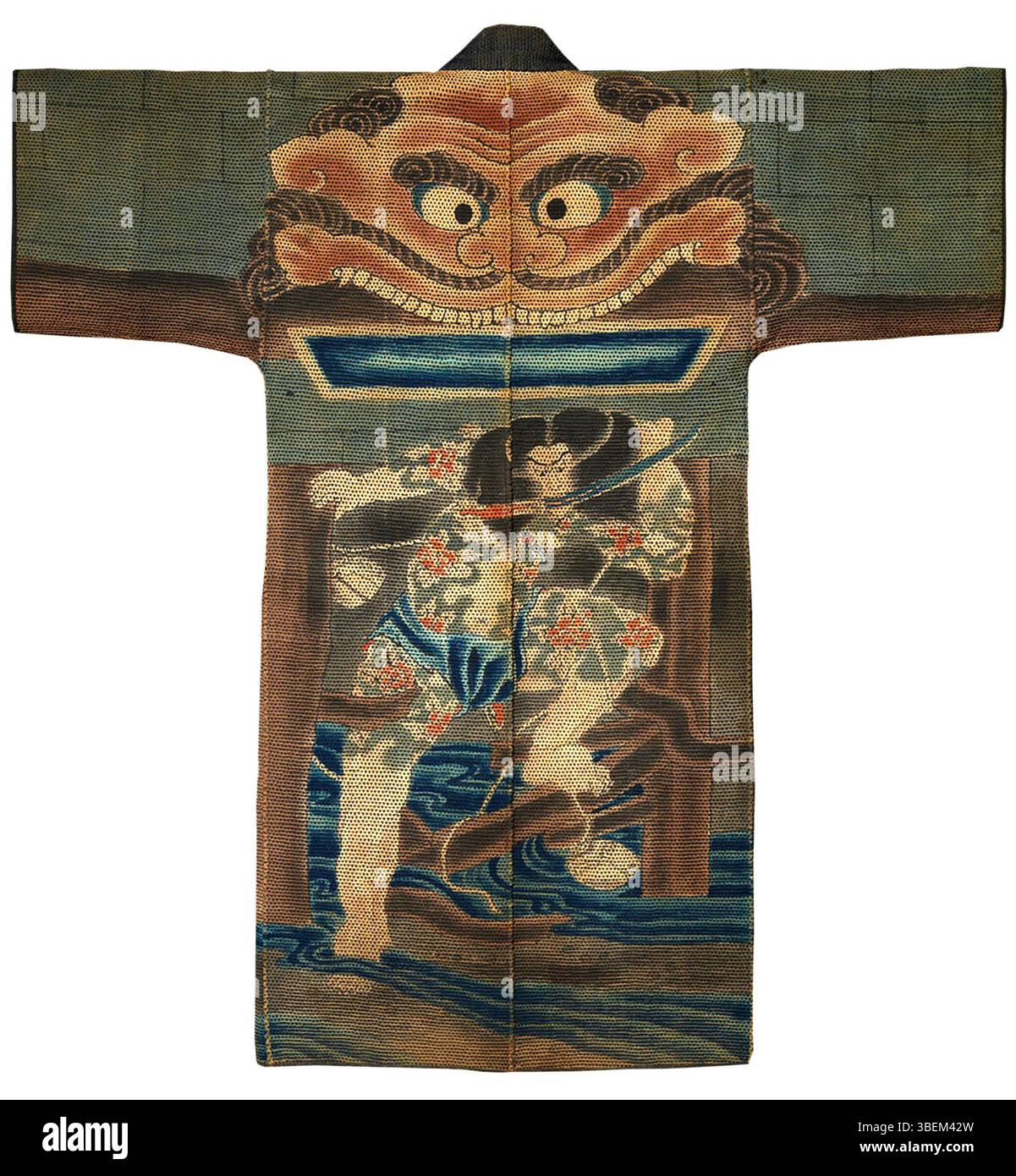 This 19th-century fireman’s coat is adorned with an image of Zhang Shun ...