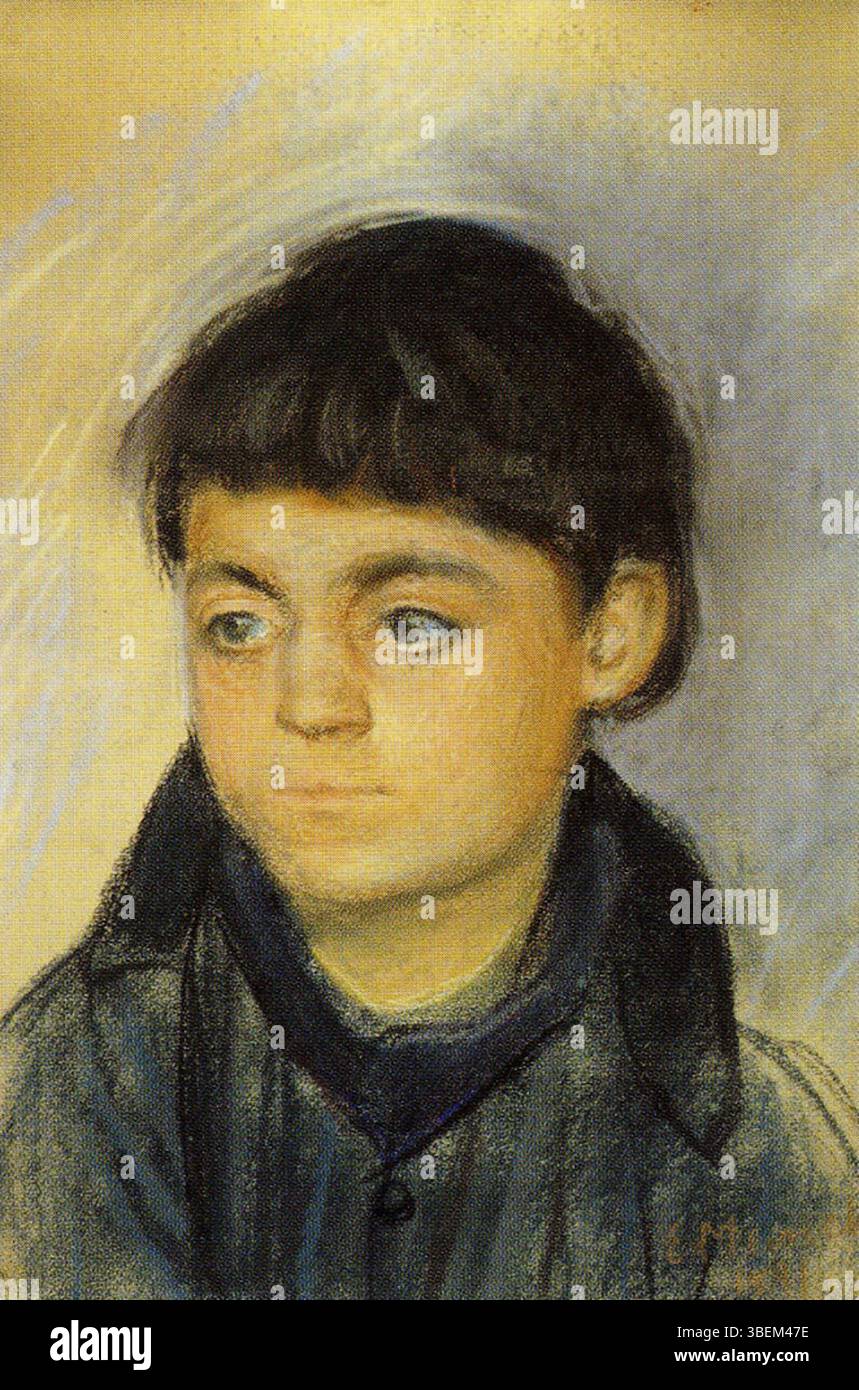 'Boy’s Head' (1891) is a powerful portrait by Edvard Munch, emphasizing ...