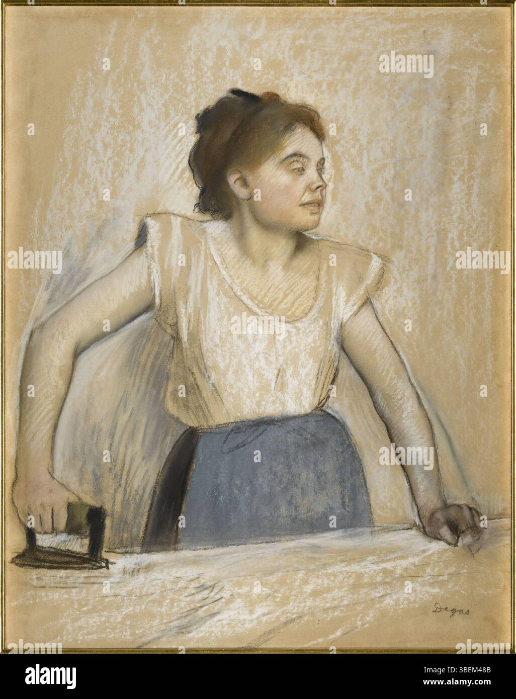 This painting by Edgar Degas (1834–1917), titled *La Repasseuse ...