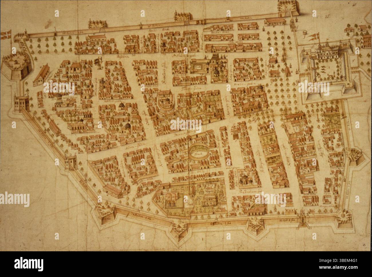 This 1733 plan of Tranquebar, drawn by premier lieutenant Gregers Daa ...
