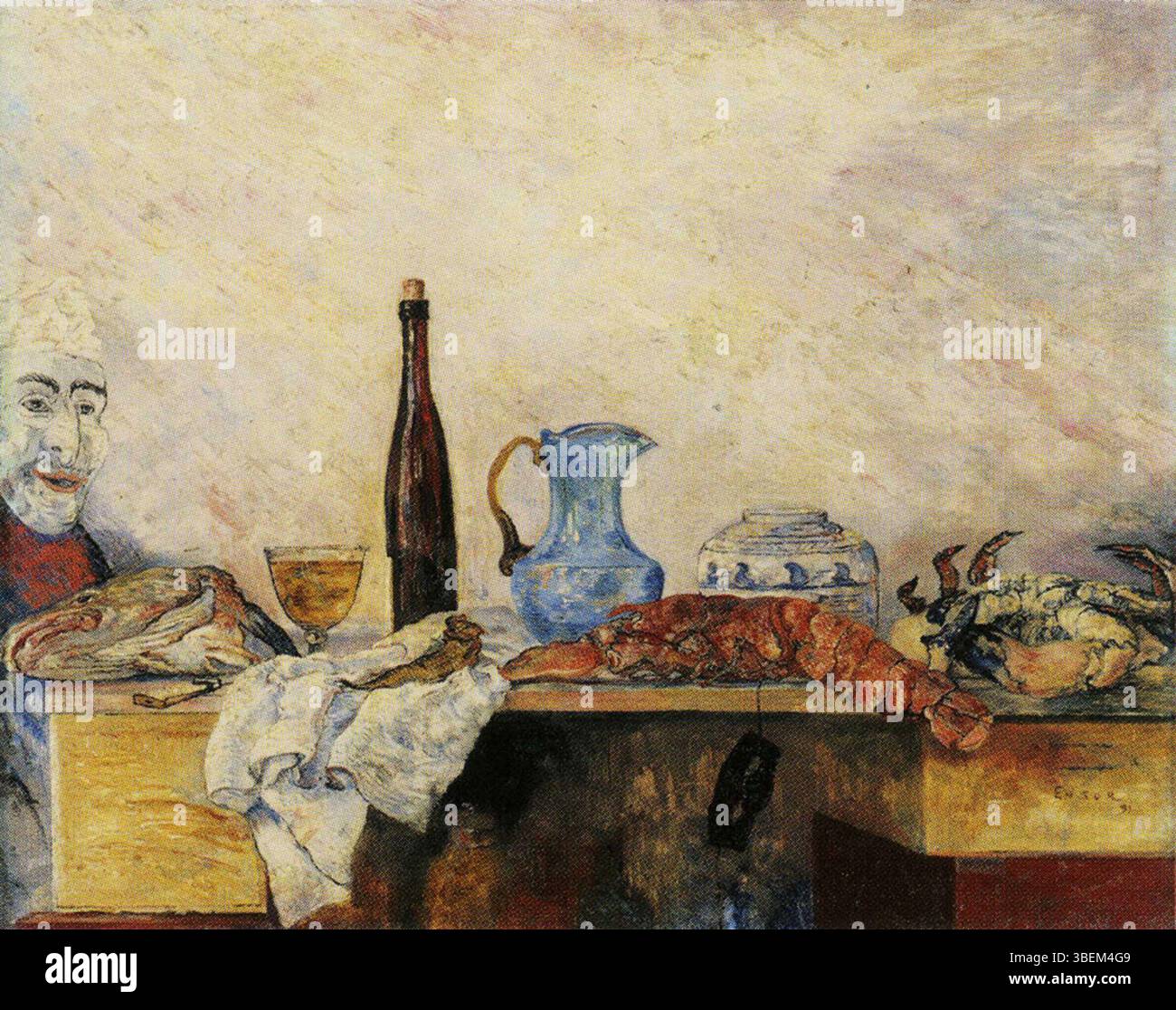 This painting by James Ensor (1860–1949) features a mask observing ...