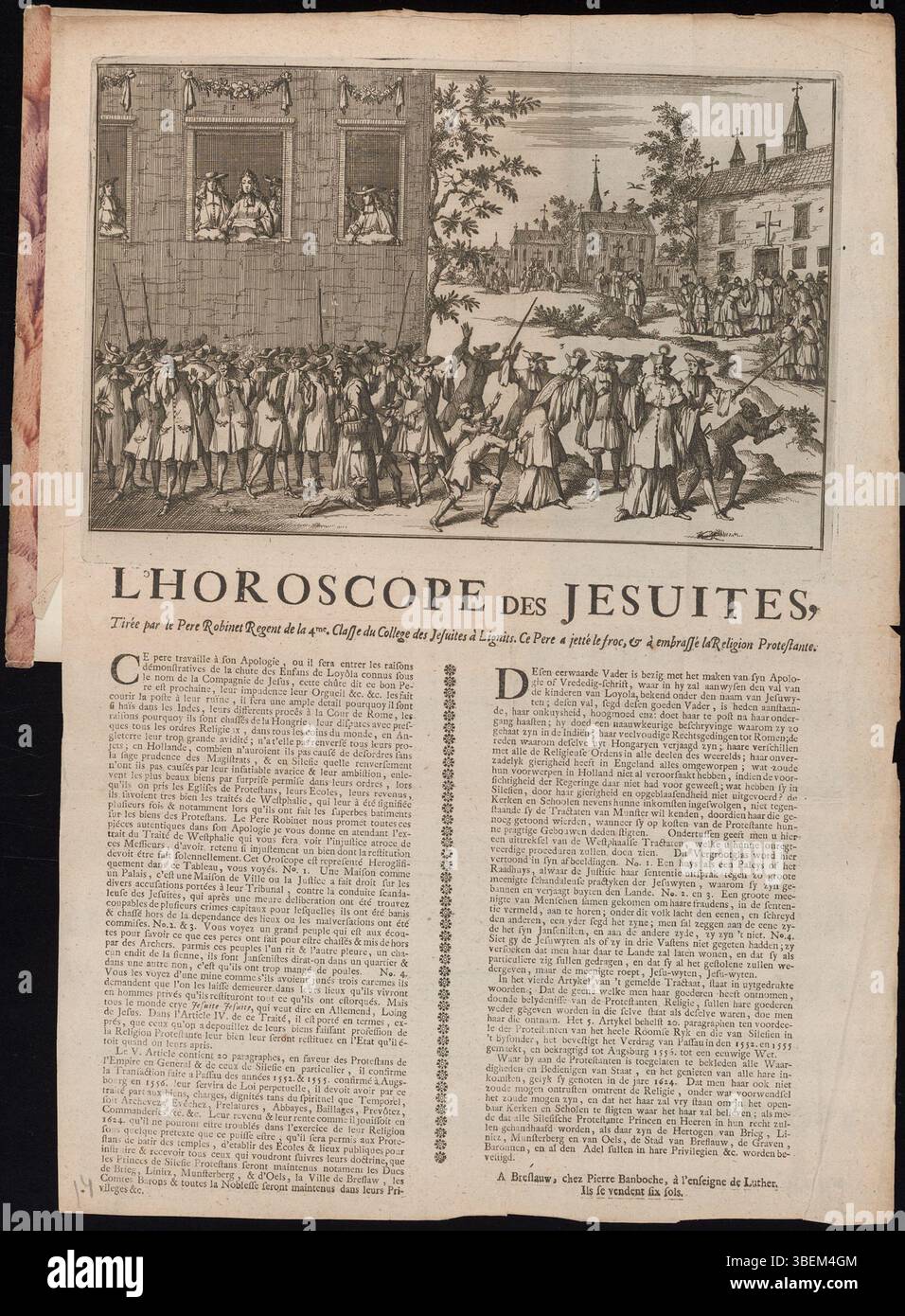 An engraving by Père Robinet, printed around 1708, depicting a ...