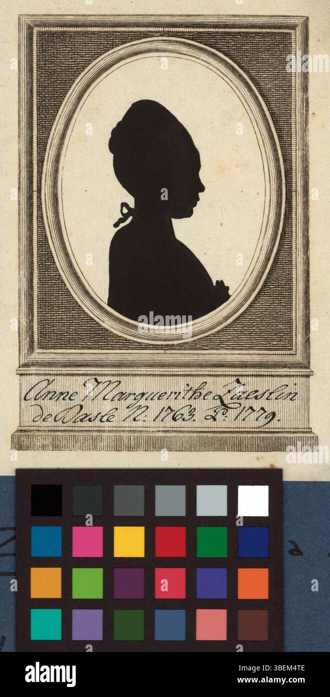 This 1779 shadow profile of Anne Marguerithe Zaeslin de Basle, created ...