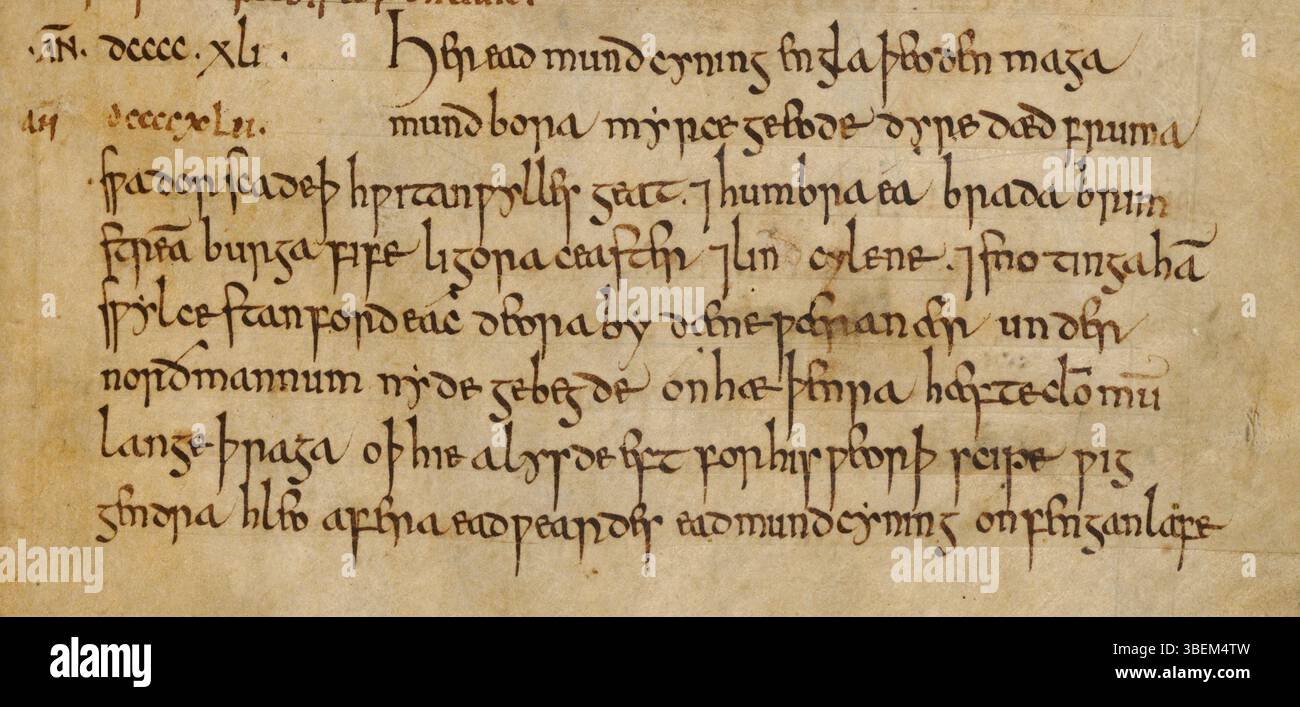 This is the beginning of the annal for 942 in manuscript A of the Anglo ...
