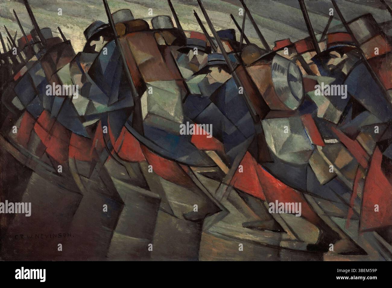 'Returning to the Trenches' is a 1914 painting by British artist C. R ...