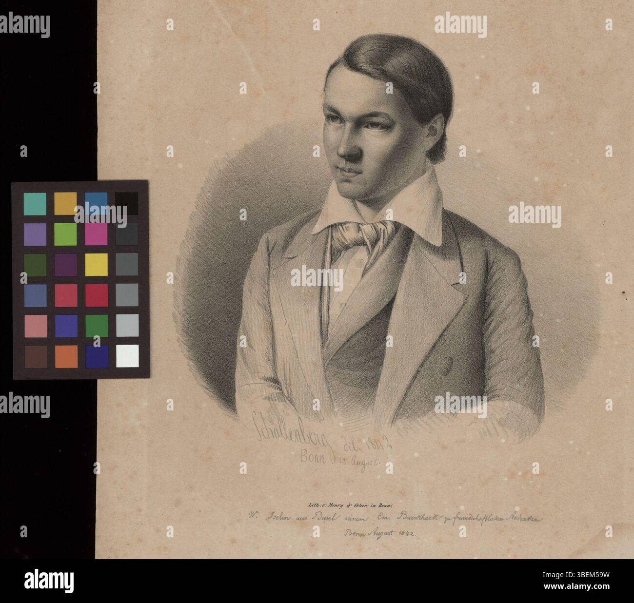 This lithograph from circa 1842, by Schallenberg, depicts a formal ...