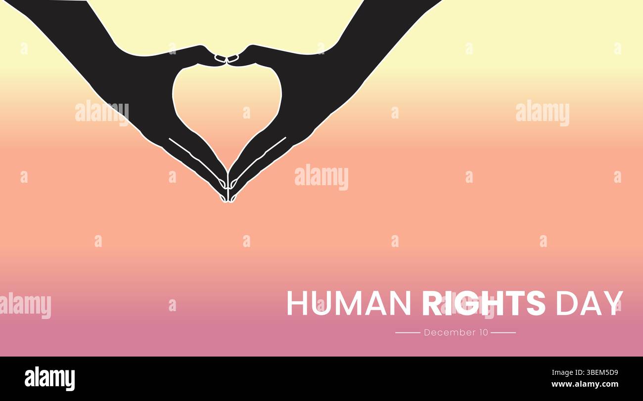 Silhouette hands forming a heart against a gradient background with ...