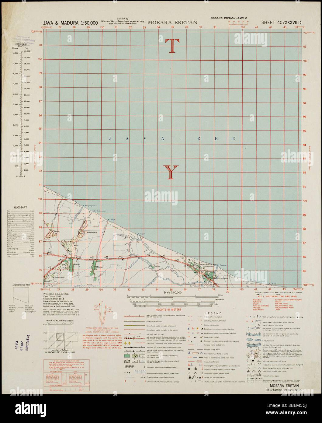 This map of Java and Madura, produced by the US Defence Mapping Agency ...
