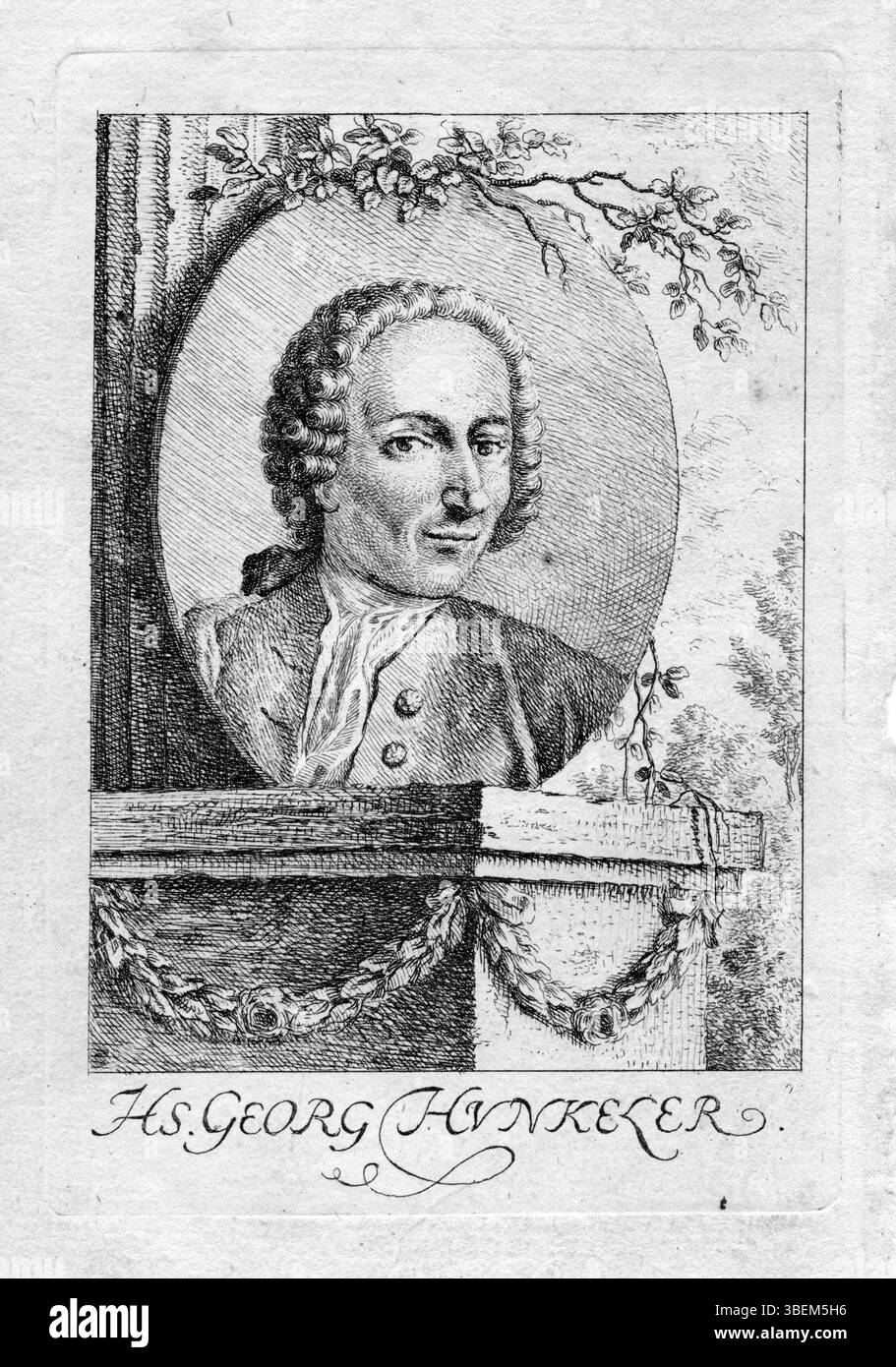 This is a gravure portrait of Hans Georg Hunkeler, created at an ...