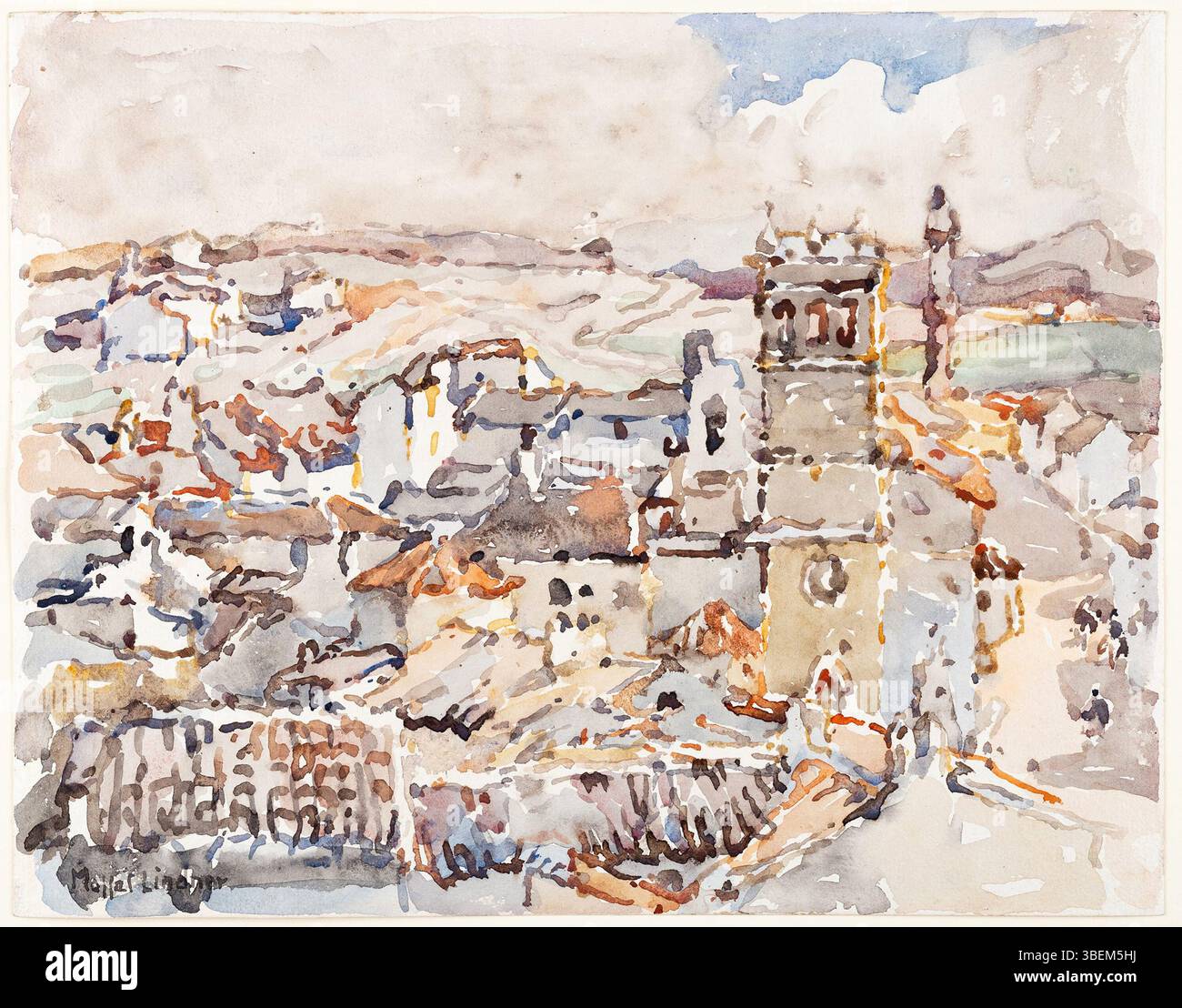 Peter Lindner’s watercolor painting 'Ronda from the Casa del Rey Moro ...