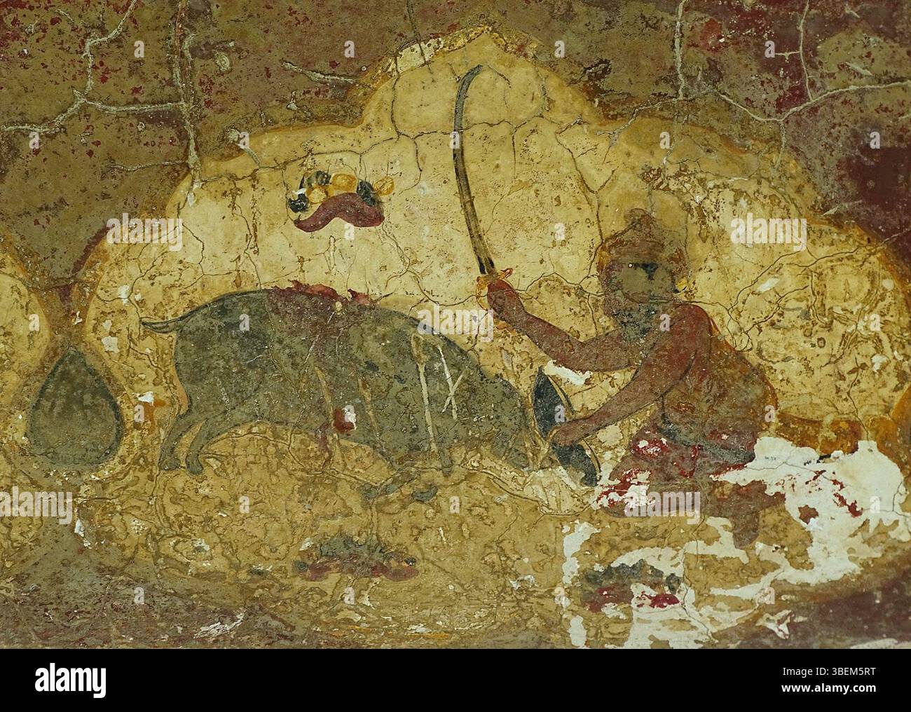 This fresco, painted in the 18th or 19th century, shows a Sikh warrior ...