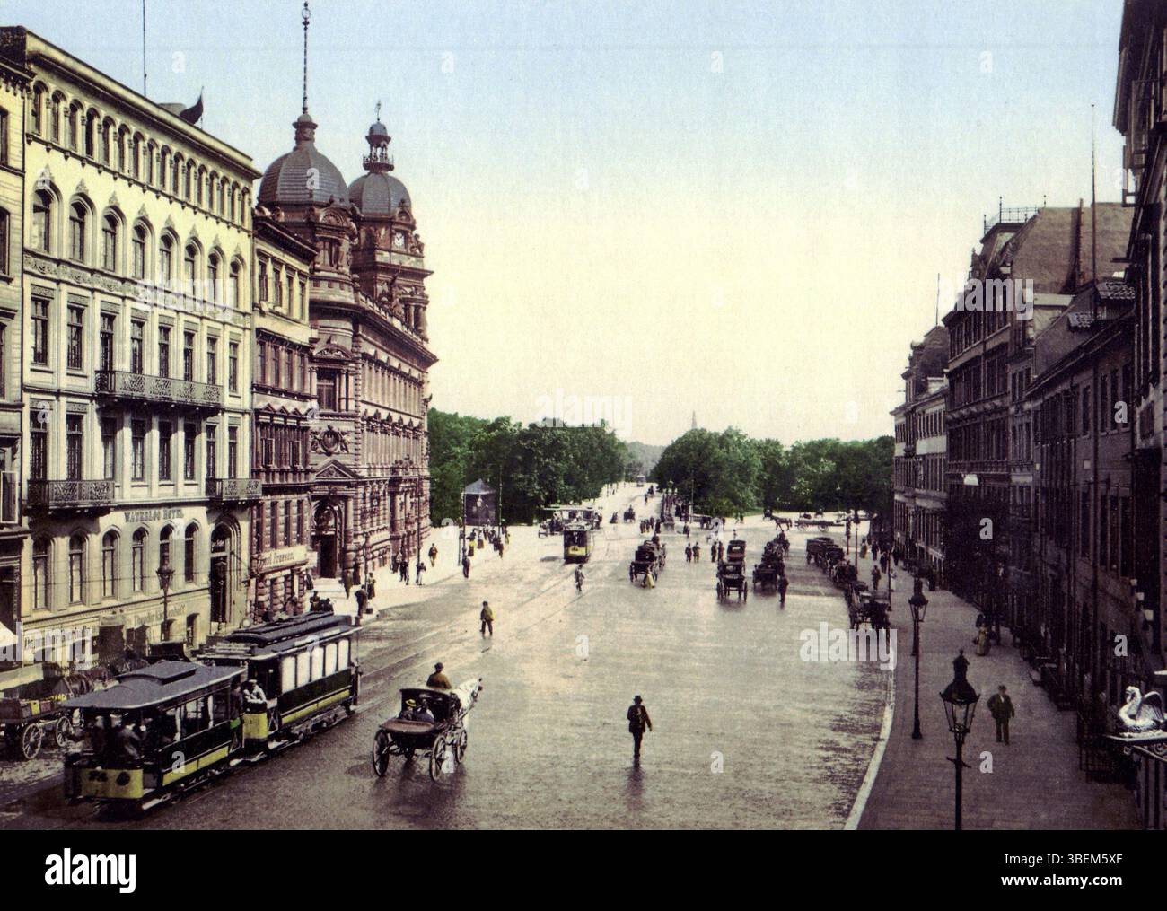This 1900 postcard depicts Dammtorstraße in Hamburg, looking toward ...