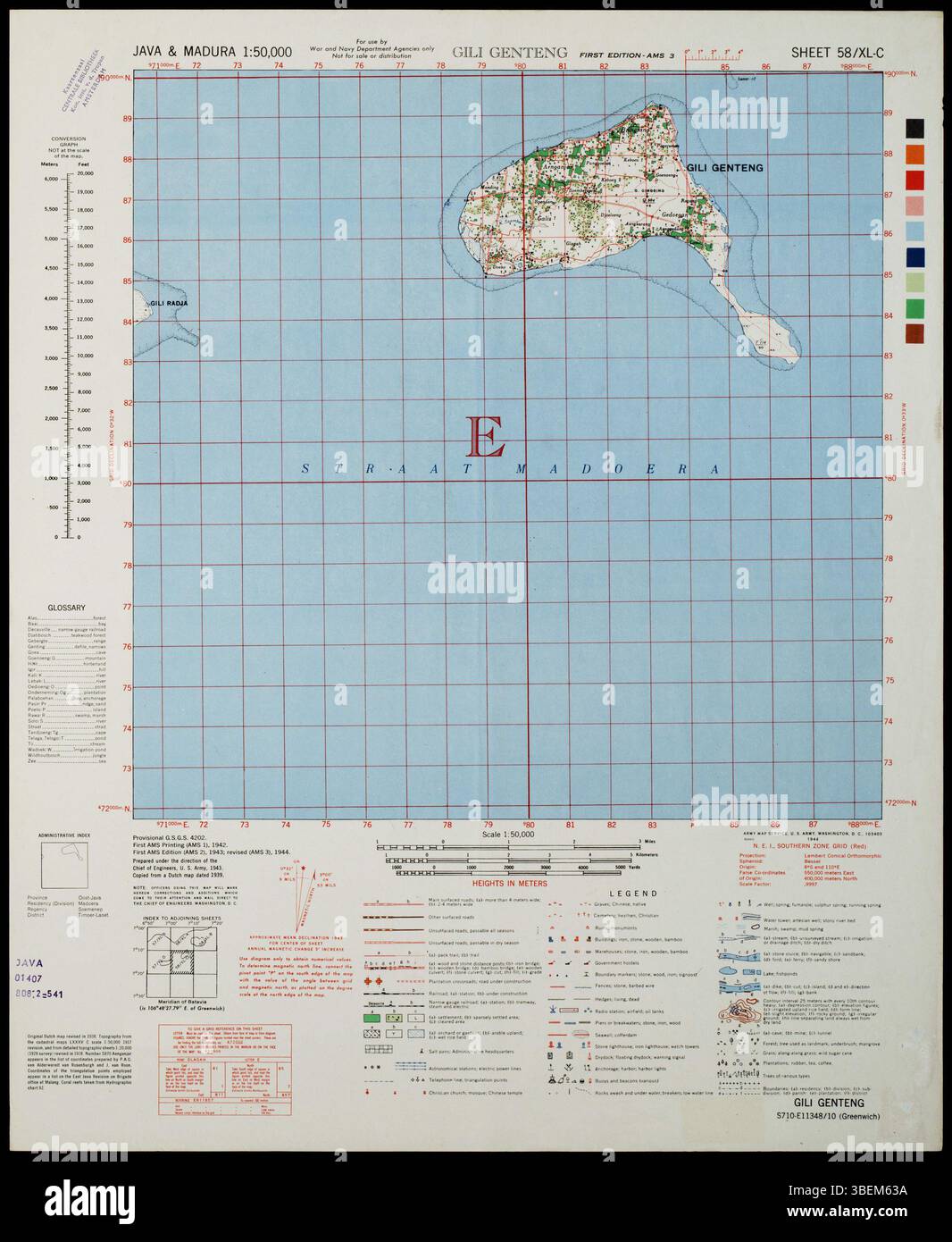 This map titled 'Java & Madura 1:50.000', created by the U.S. Defence ...