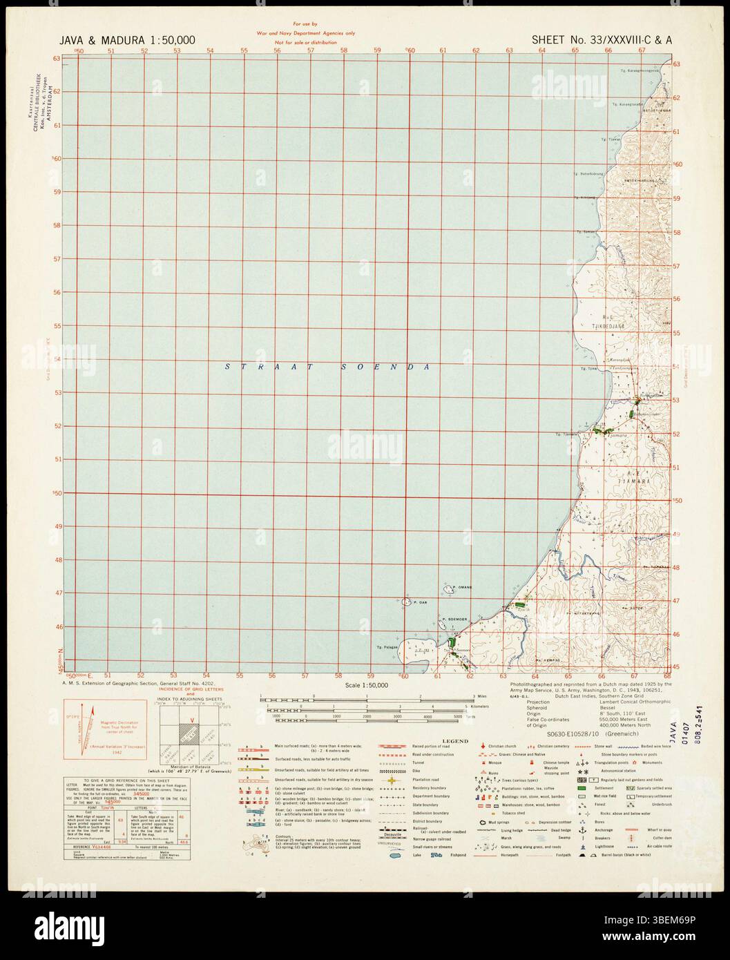 A topographic map of Java and Madura, created by the U.S. Defence ...