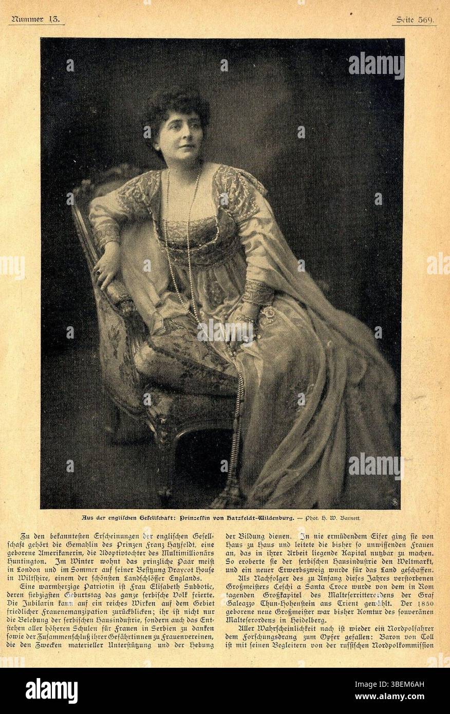 This portrait by H. Walter Barnett from March 1905 shows Princess Clara ...