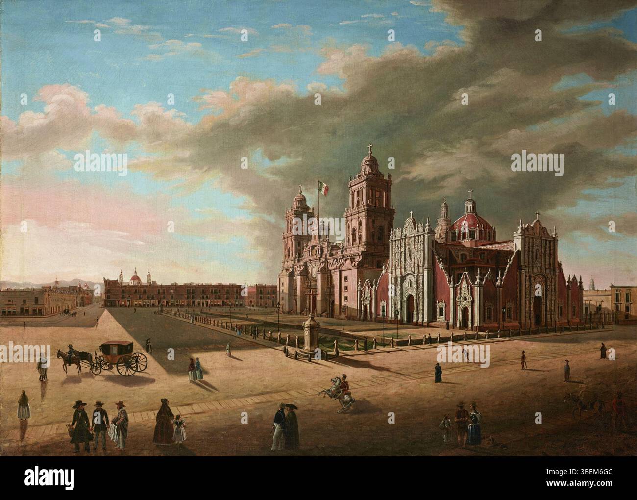 Painting titled 'La catedral de la ciudad de México' by Pedro Antonio ...