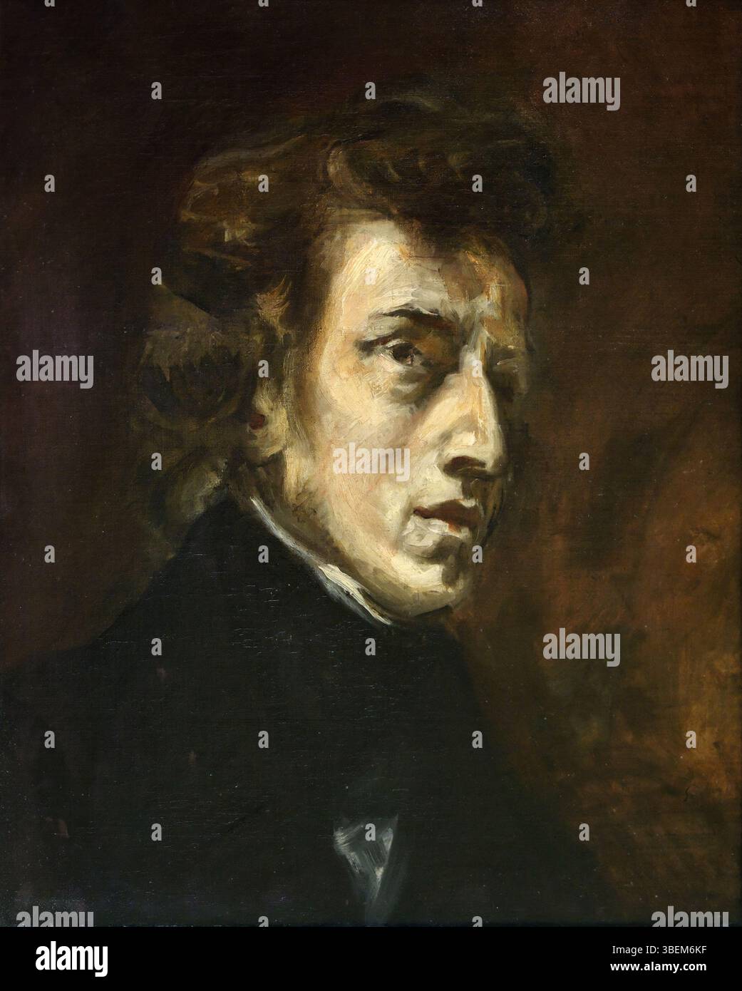 This 1838 painting by Eugène Delacroix portrays the famous composer ...