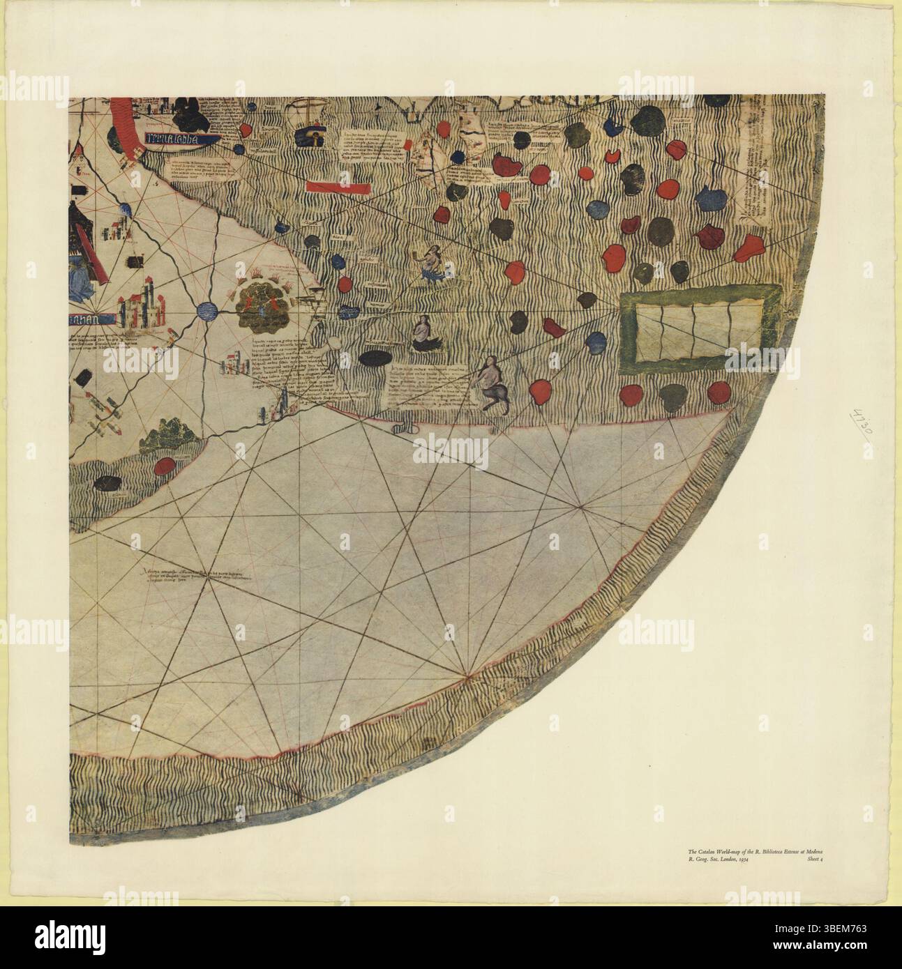 The Catalan-Estense World Map, dating between 1450 and 1460, depicts ...