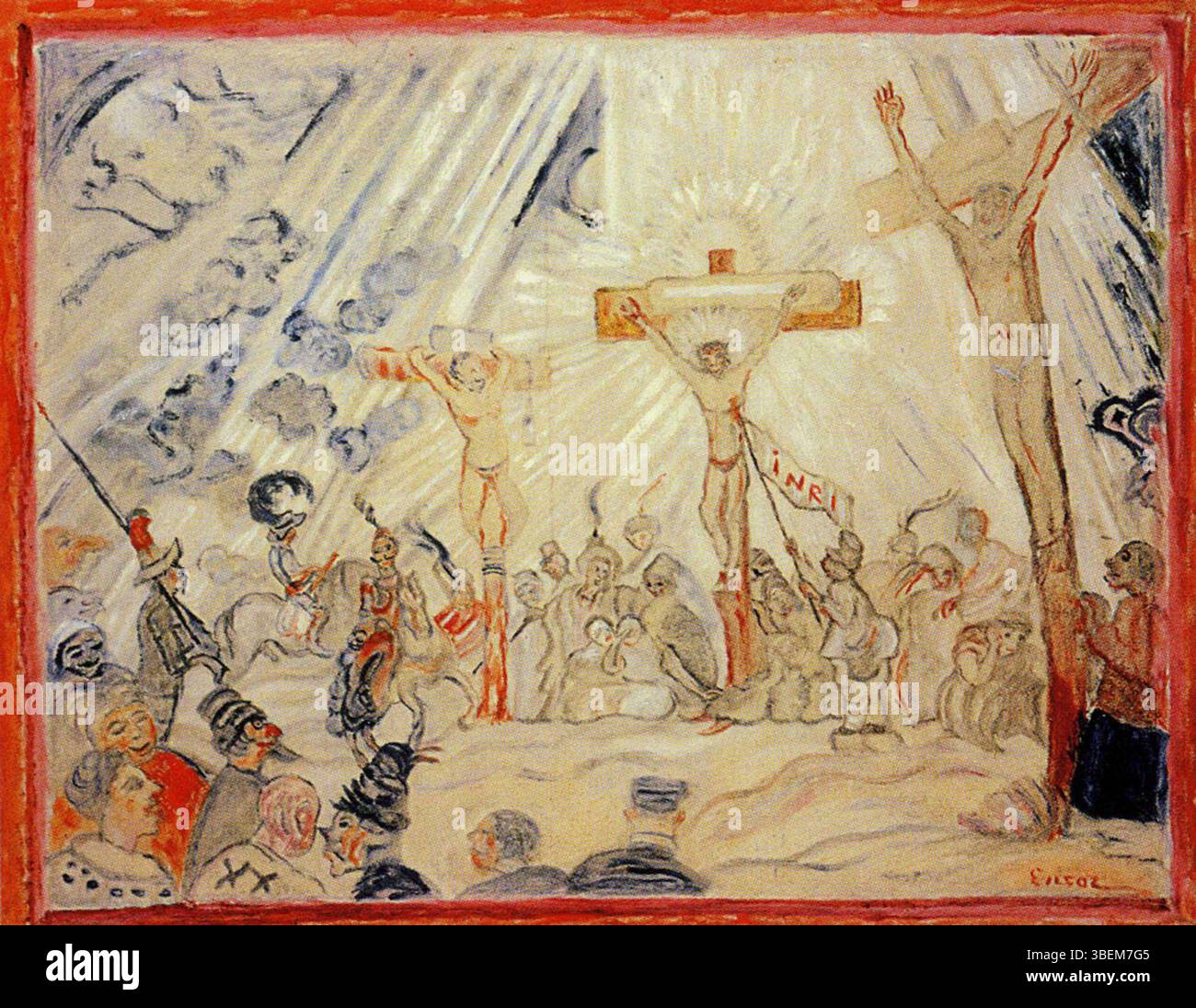 James Ensor’s 'Calvary' (c. 1895) explores the dark and unsettling portrayal of Christ's ...