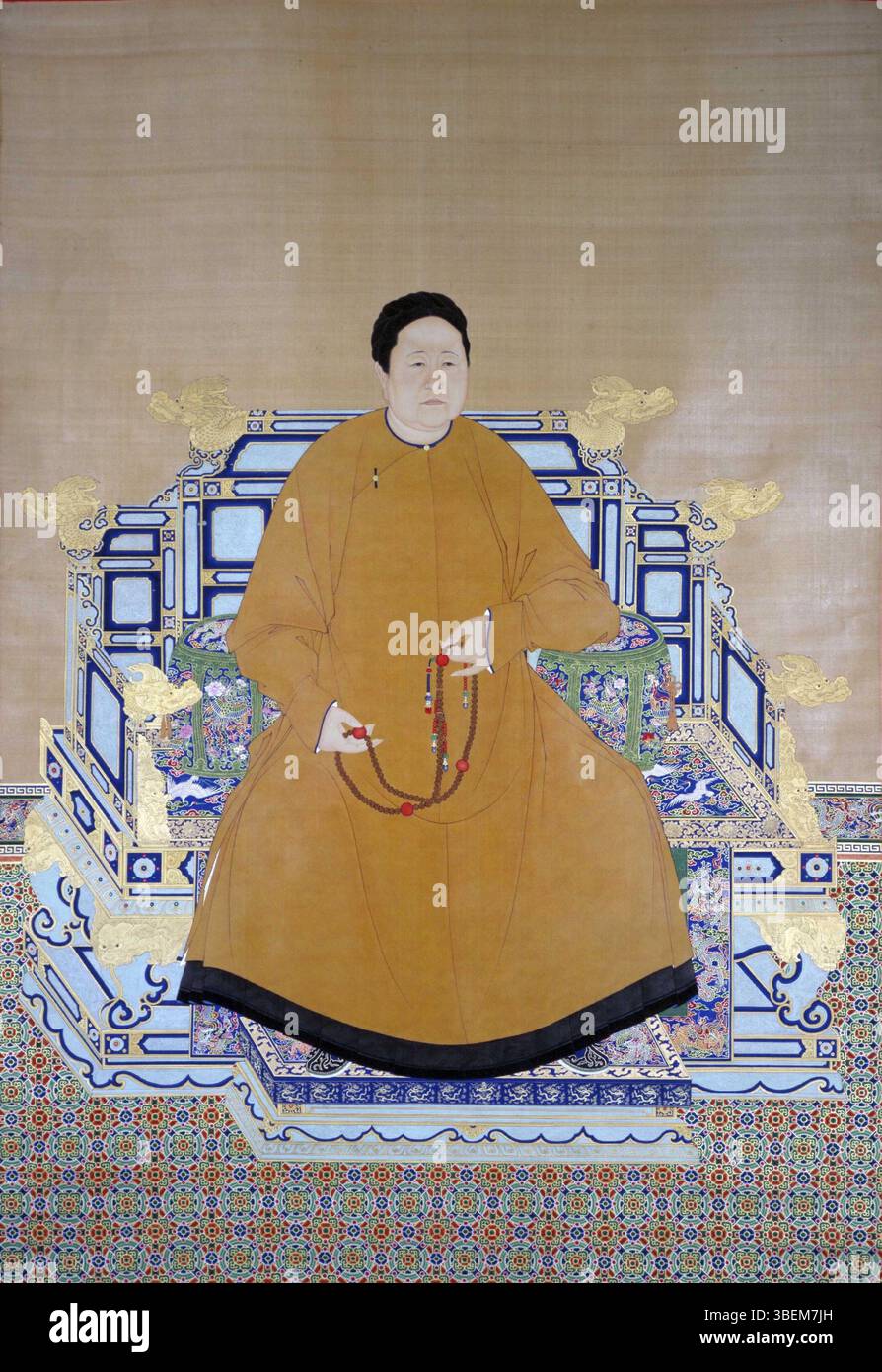 Anonymous portrait of Empress Dowager Xiaozhuang of the Qing Dynasty ...