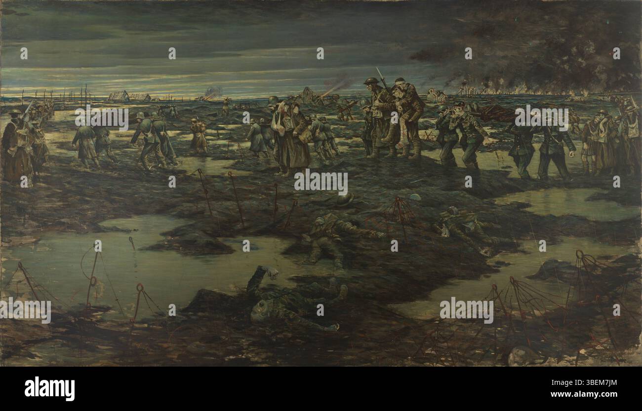 'The Harvest of Battle' is a 1919 painting by British artist C. R. W ...