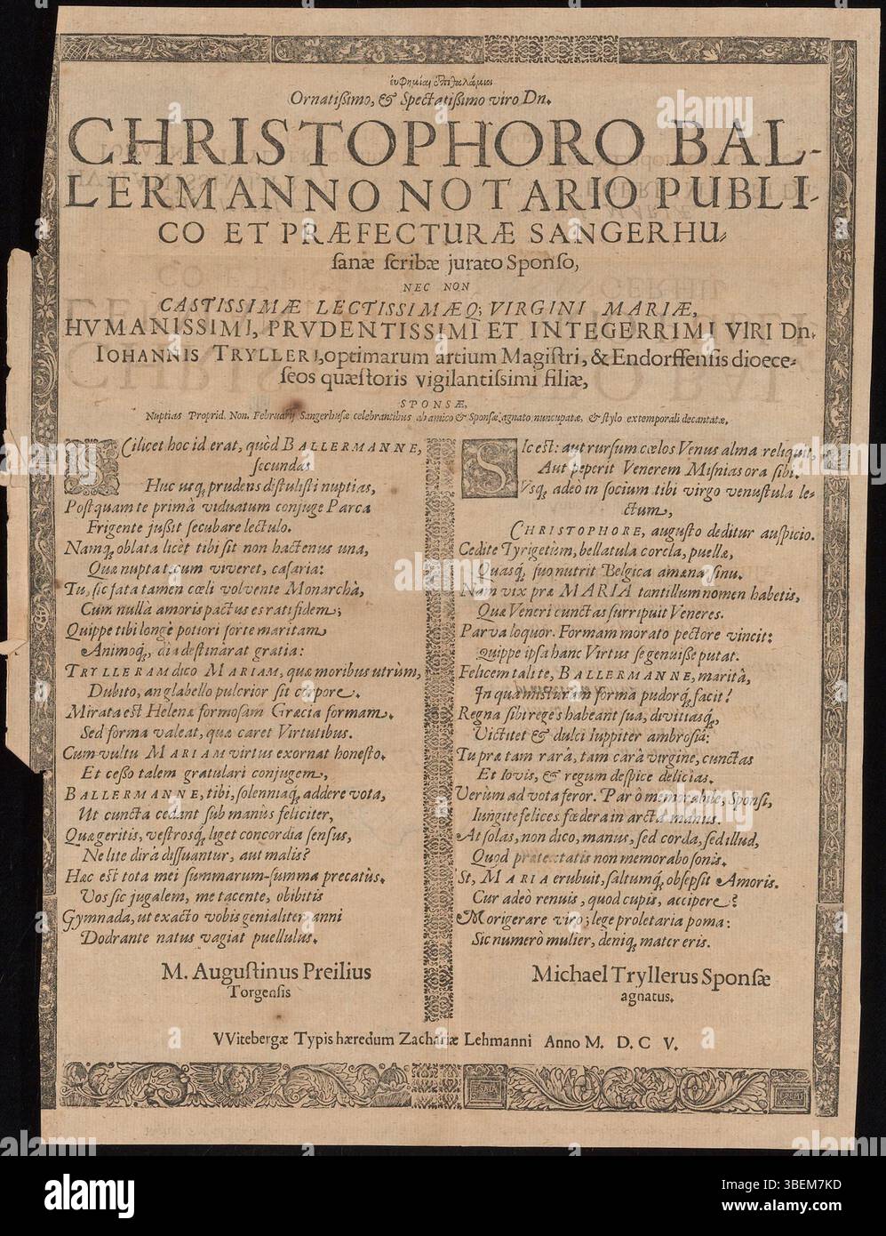 This 1605 engraving, printed by Zacharias Lehmann in Wittenberg ...