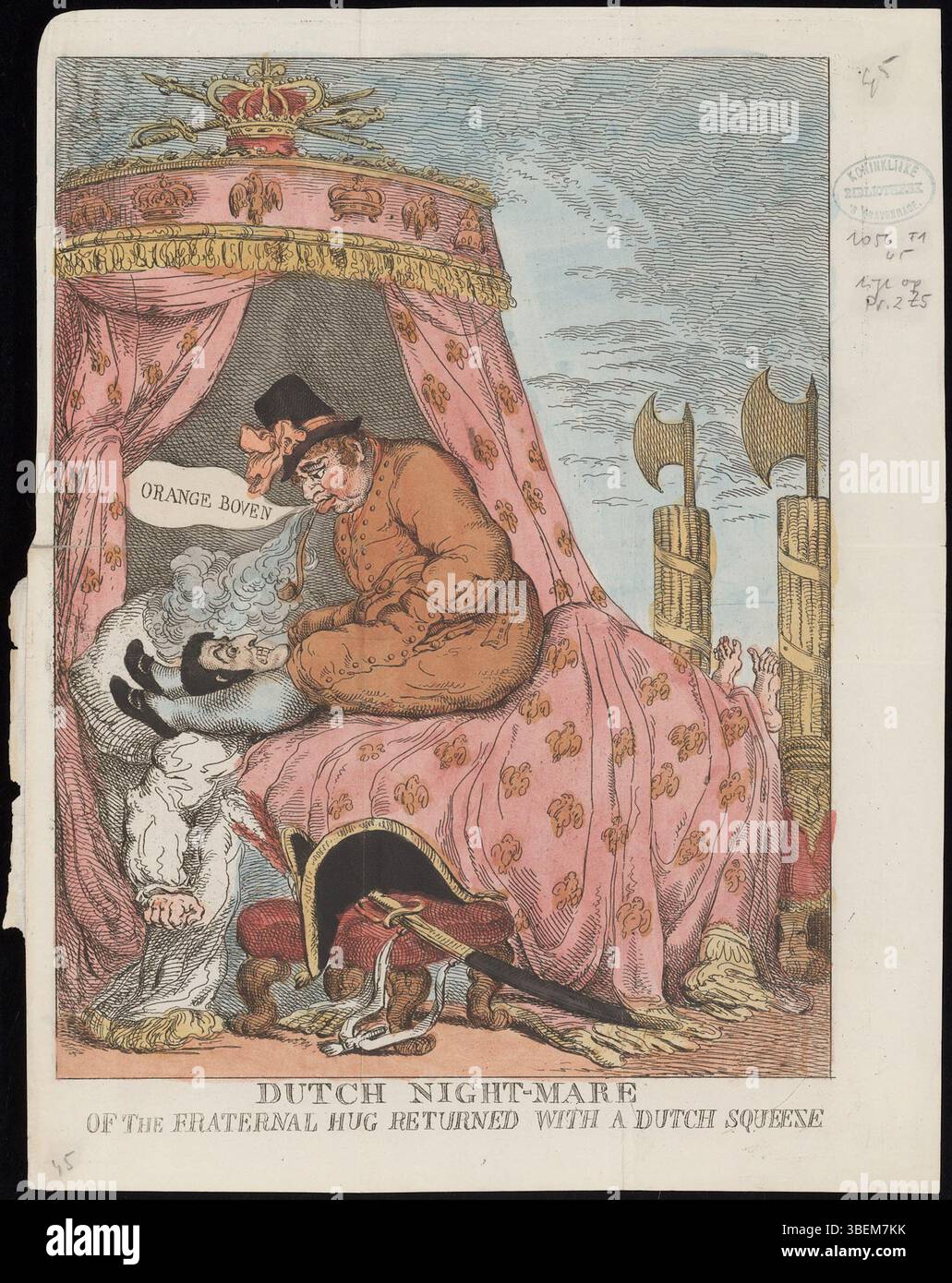 This colored satirical print from around 1813 critiques Napoleon ...