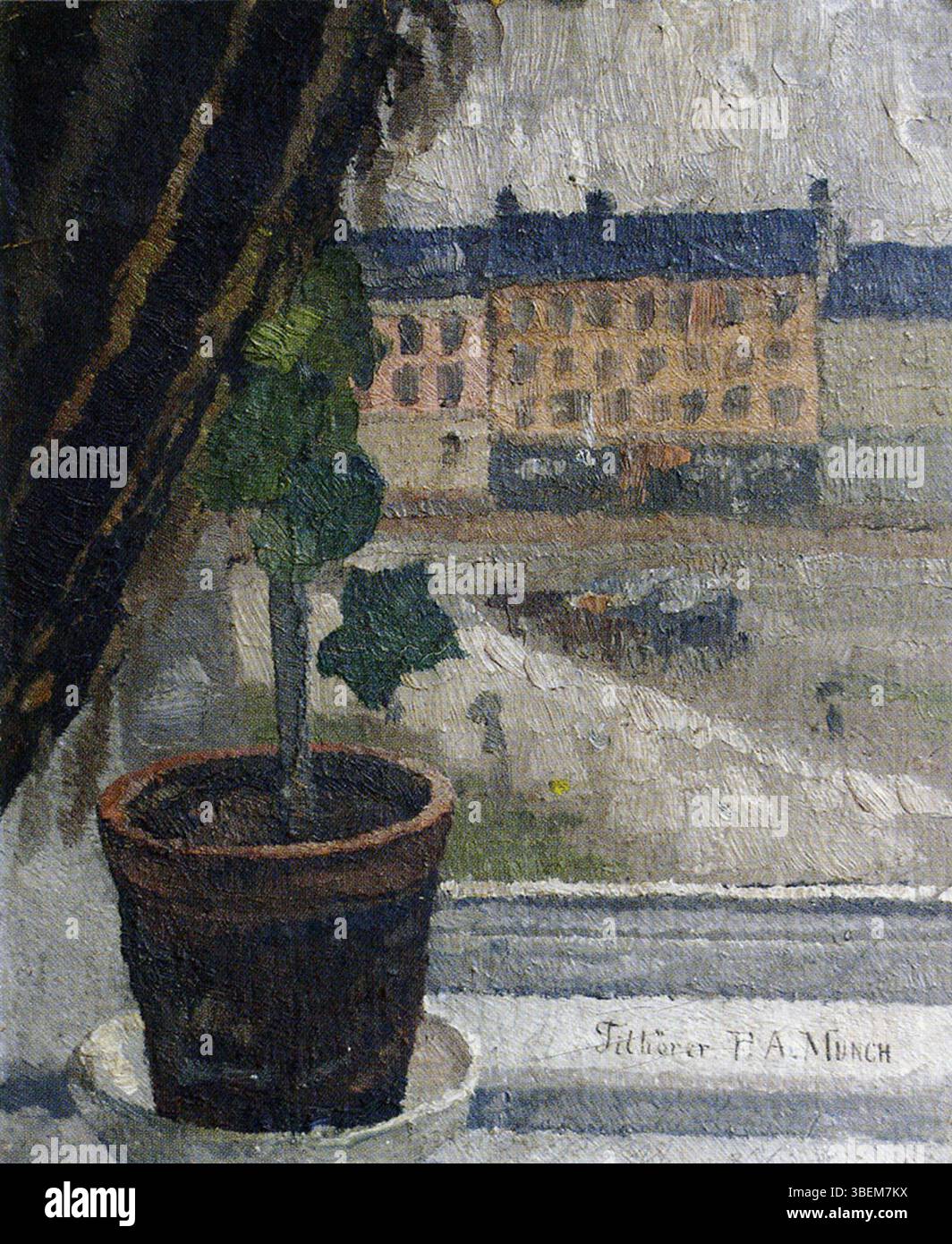 View Across Olaf Rye's Square, painted by Edvard Munch in 1882, depicts ...