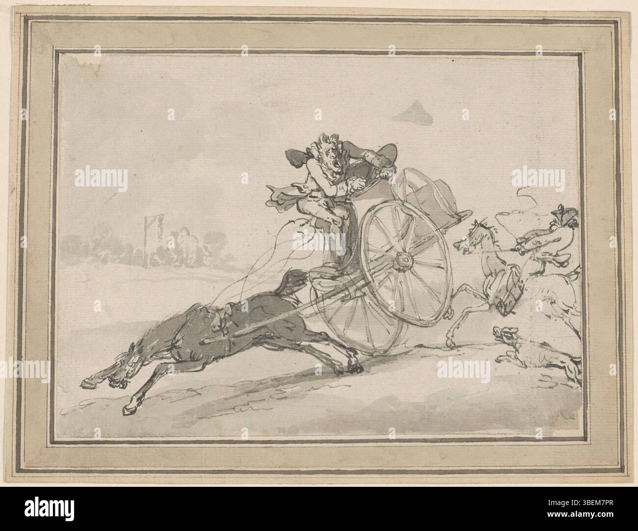 'The Runaway' (c. 1780-1825) by Thomas Rowlandson is an ink and wash ...