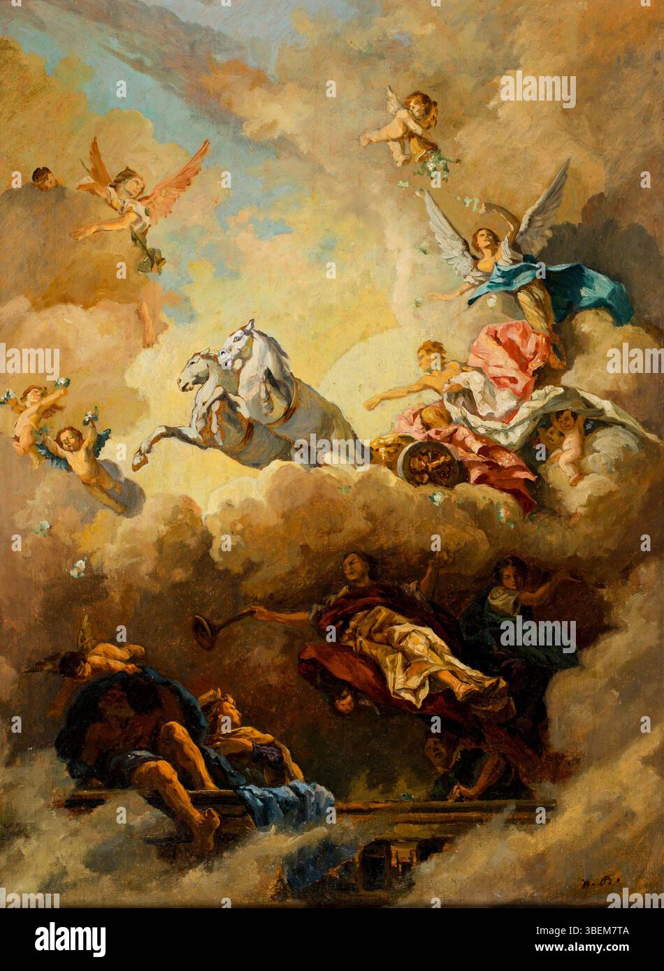 This oil sketch titled 'Apollo im Sonnenwagen' (Apollo in the Sun ...