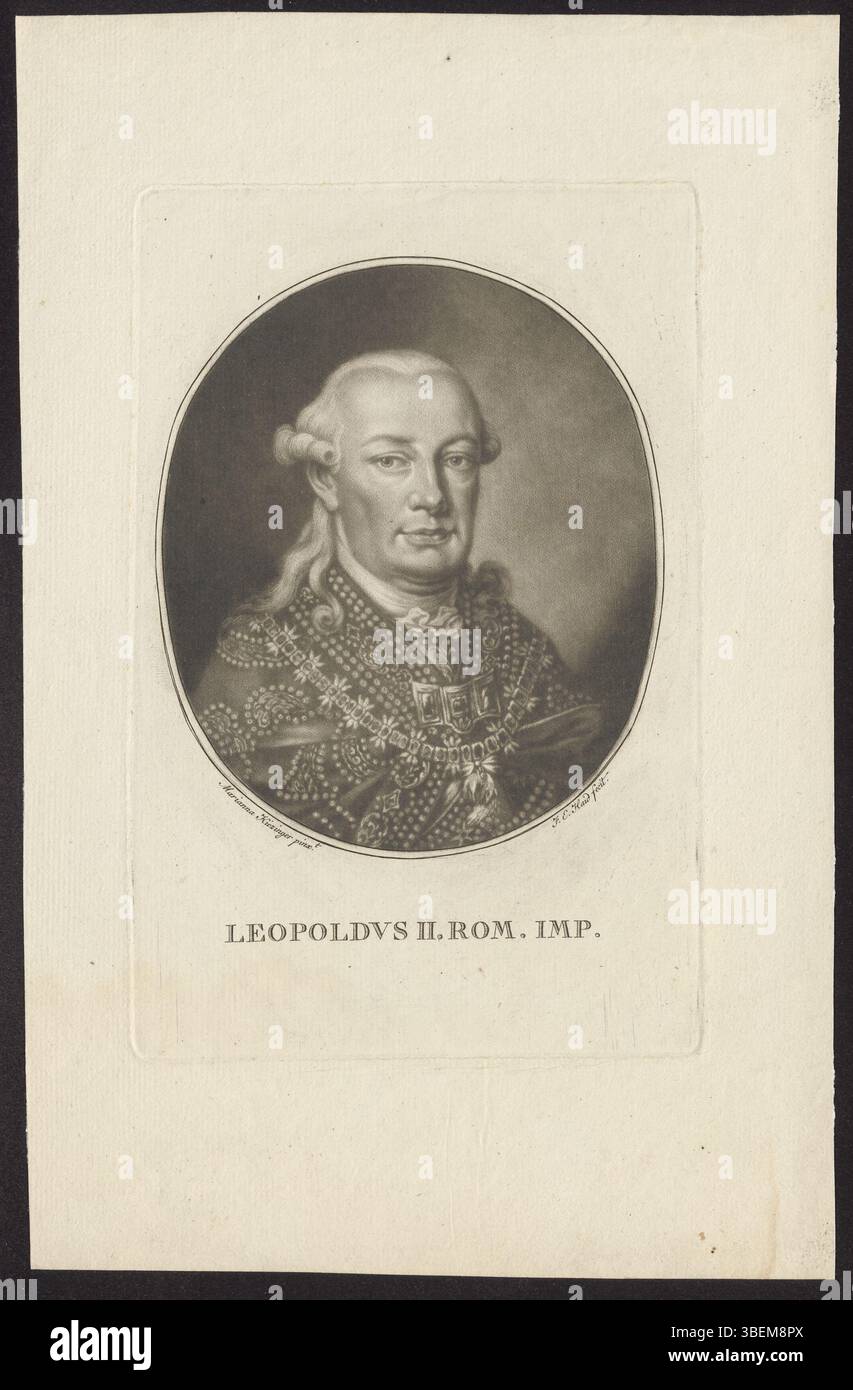 This portrait represents Emperor Leopold II, created after a painting ...