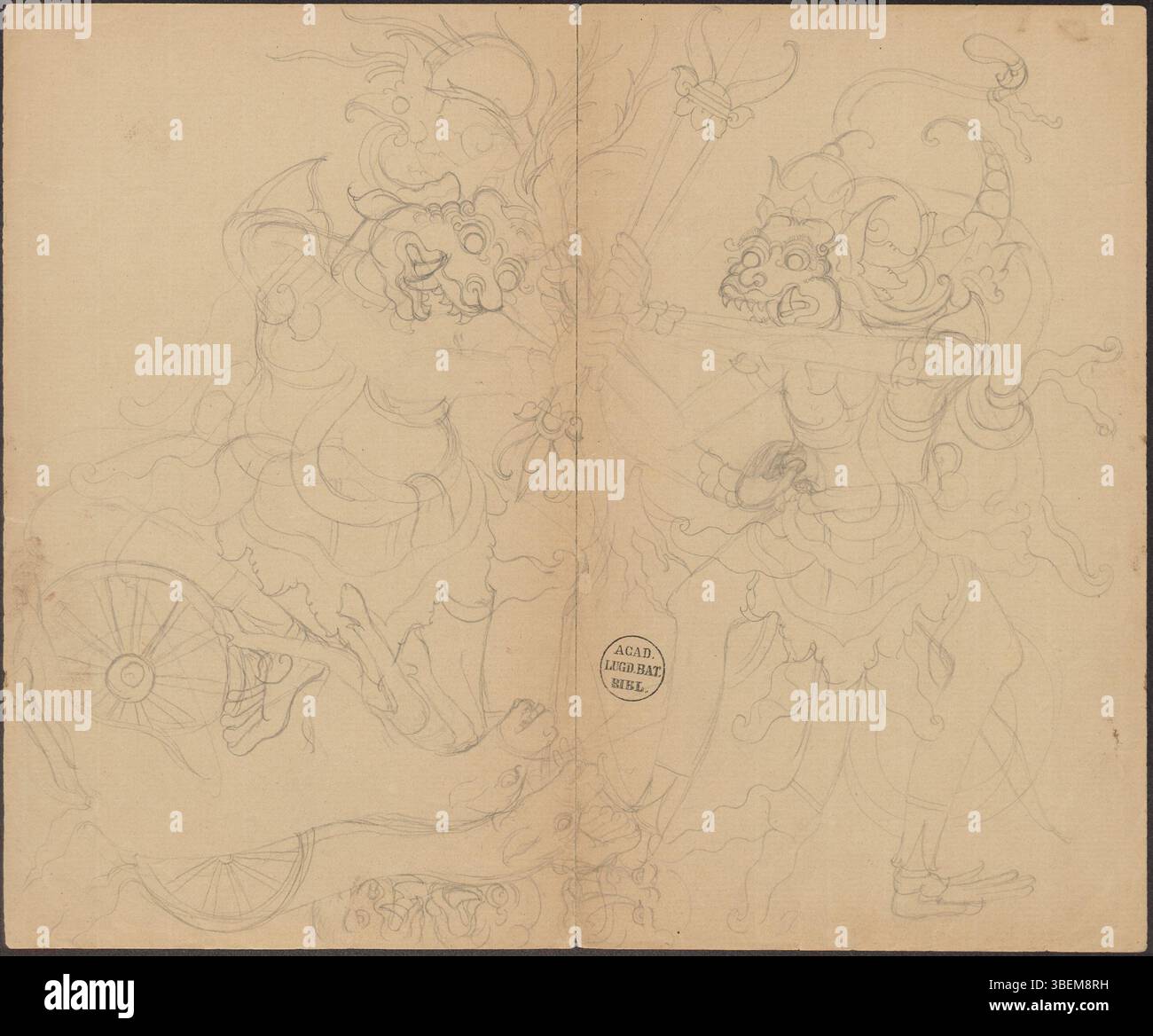 In this Balinese drawing by I Ketut Gedé, the monkey Nila is shown ...
