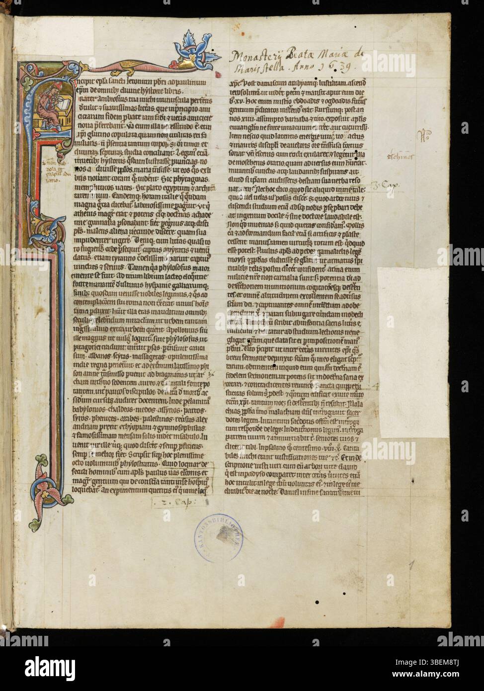 This image shows the first page of a 13th-century Paris Bible from the ...