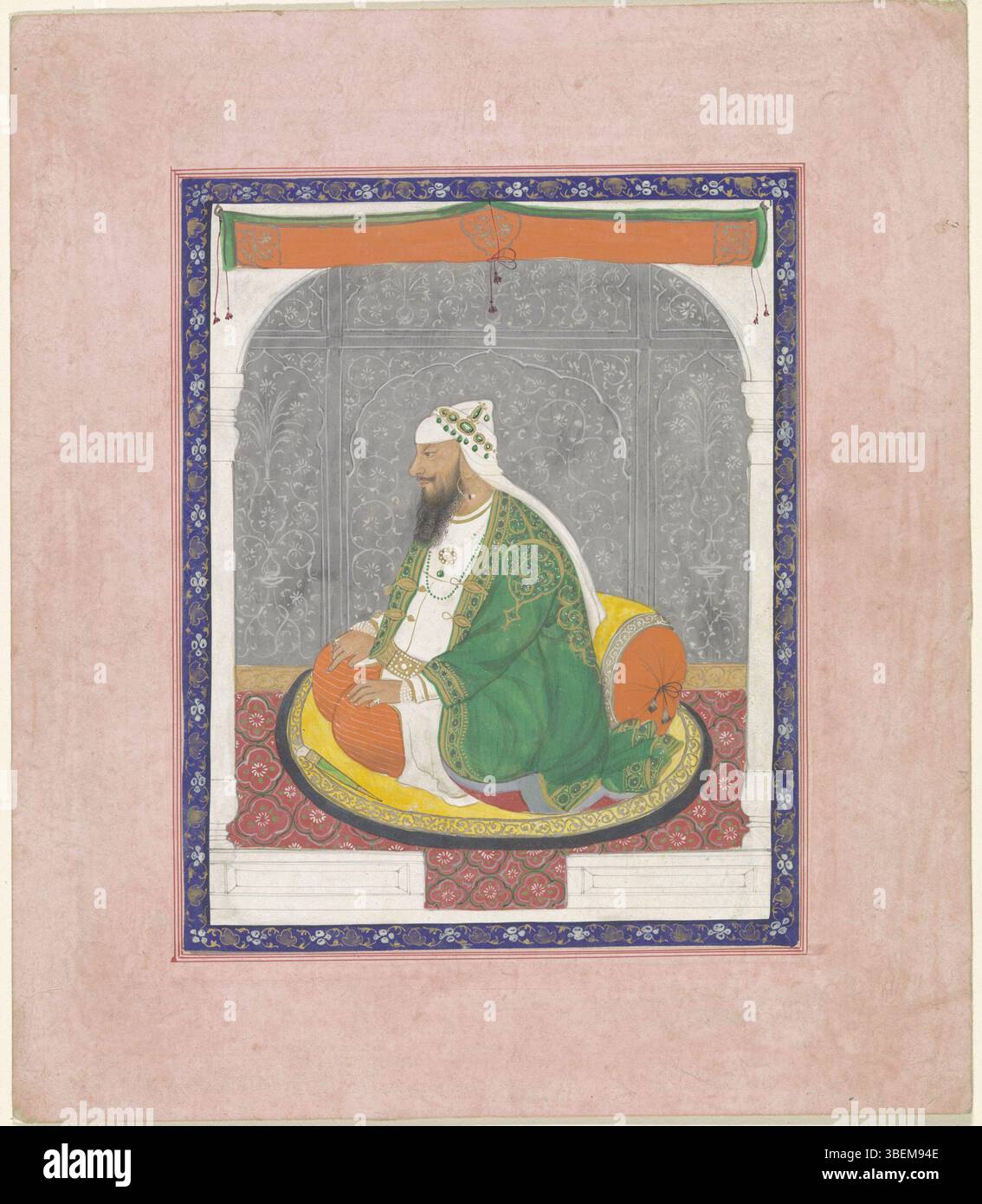 This miniature painting from around 1850 depicts Nawab Kapur Singh, a ...