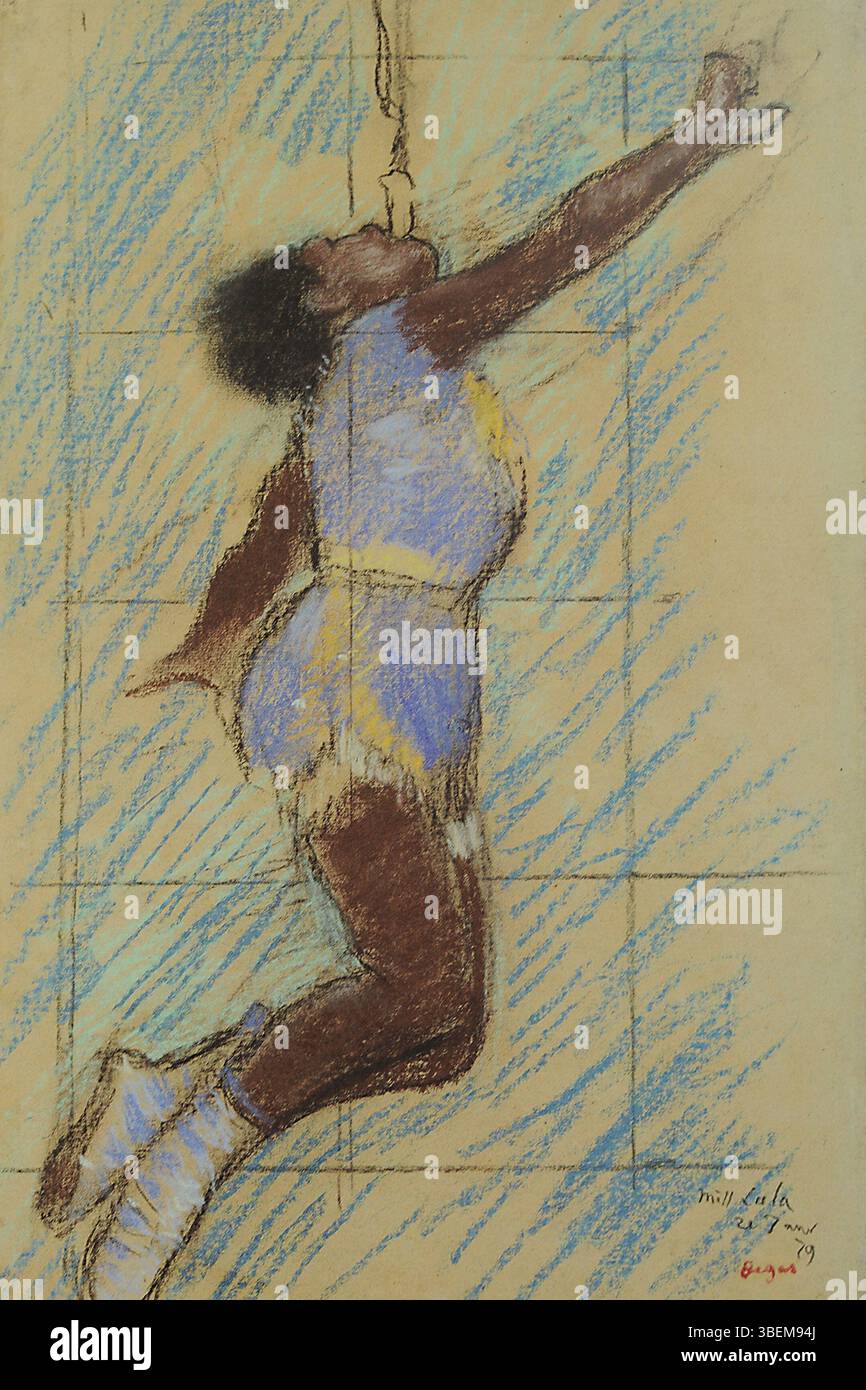 'Miss Lala at the Cirque Fernando' (1316) by Edgar Degas depicts a ...