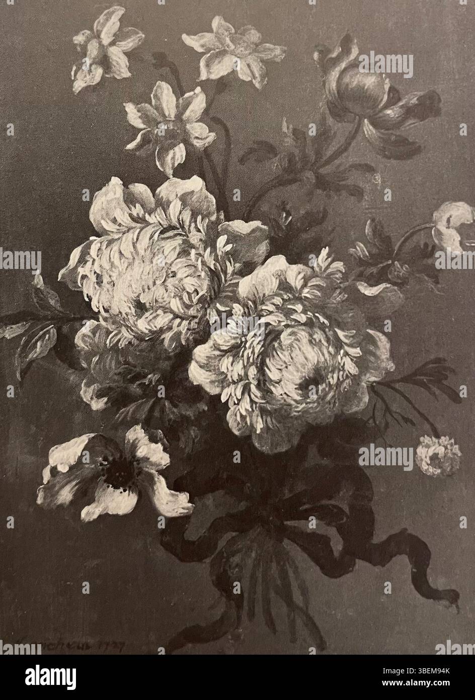 A bouquet of Chinese peonies, narcissus, and anemones painted by Michel ...