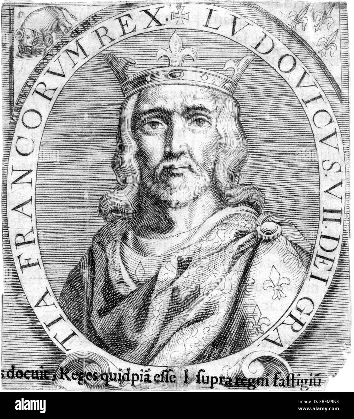 Anonymous engraving depicting Louis VII the Younger, medieval French ...