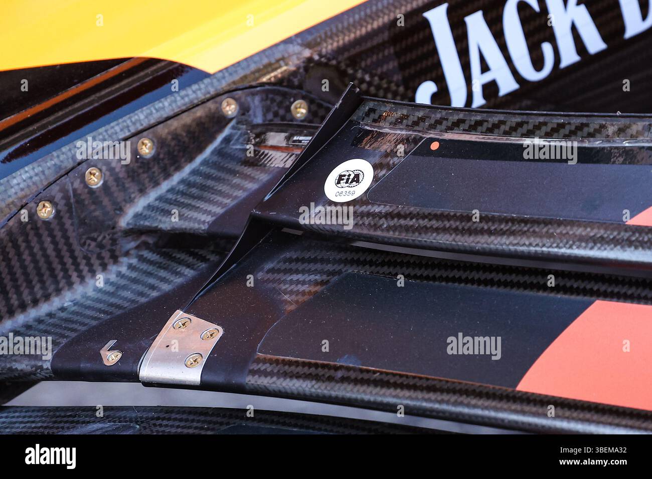 FIA sticker on the front wing of McLaren F1 Team during the Formula 1 ...