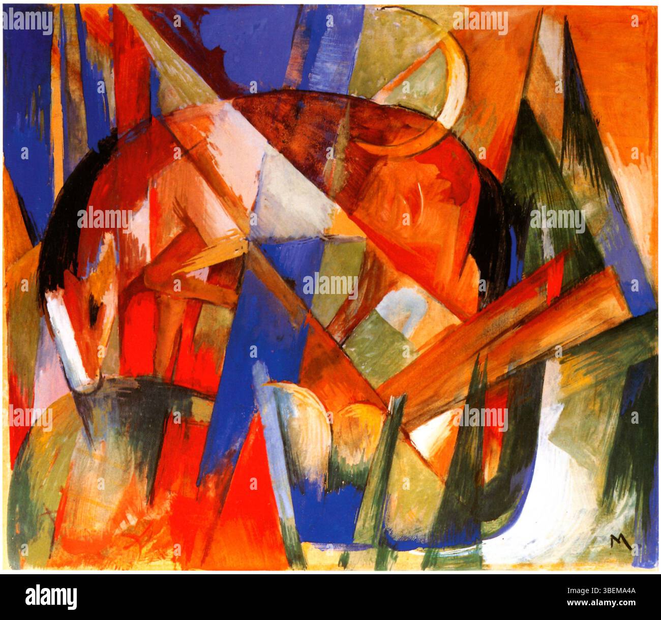 'Fabeltier II (Pferd)' by Franz Marc portrays a fantastical horse in ...