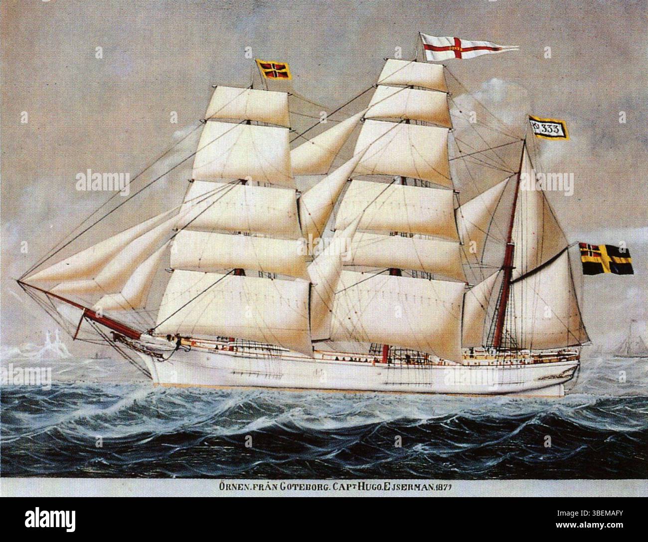 Fullriggaren Örnen, a full-rigged ship built in 1870 in Gothenburg ...