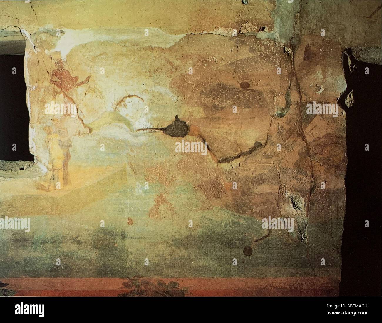 Third detail of a sacred landscape fresco on the east wall of the ...