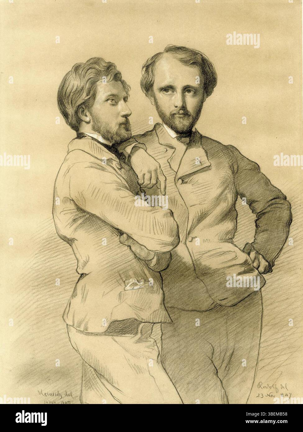This dual self-portrait, created in 1847 by brothers Henri and Rudolf ...