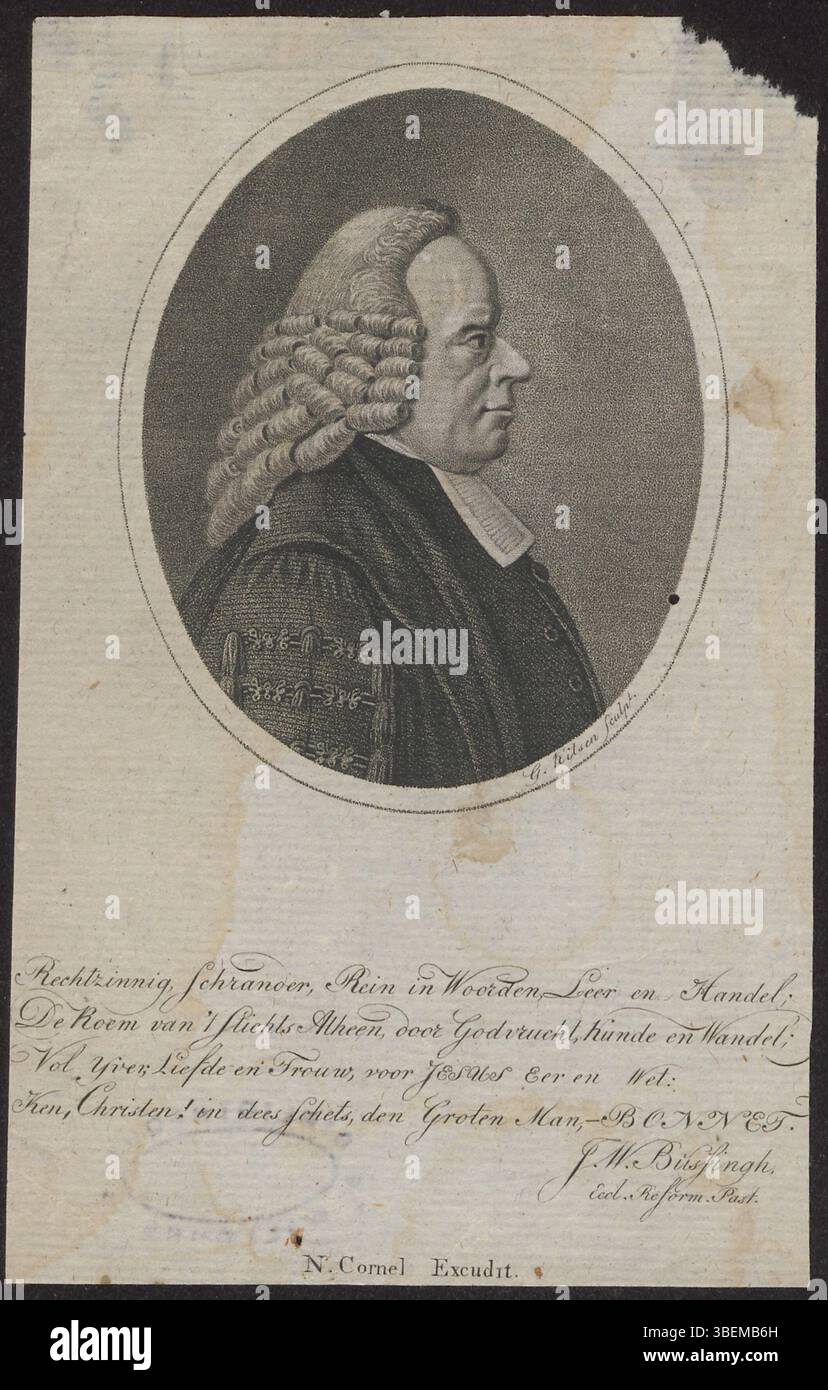 This portrait, created by Govert Kitsen, depicts Gisbertus Bonnet, a ...