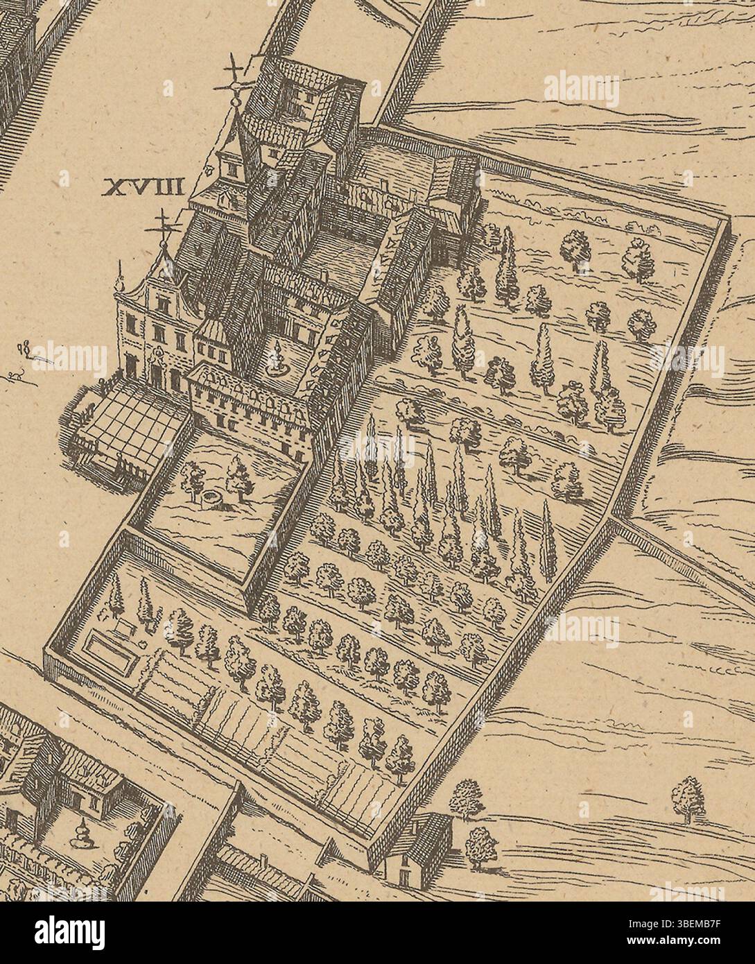 Reproduction of Pedro Teixeira's 1656 map showing the Convento de Santa ...