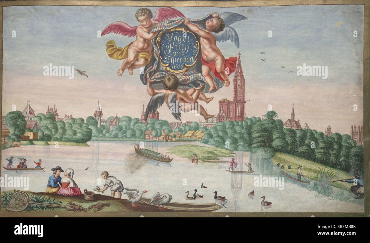 The cover page of 'Vogel-, Fisch- und Thierbuch' (1666) by Leonhard ...