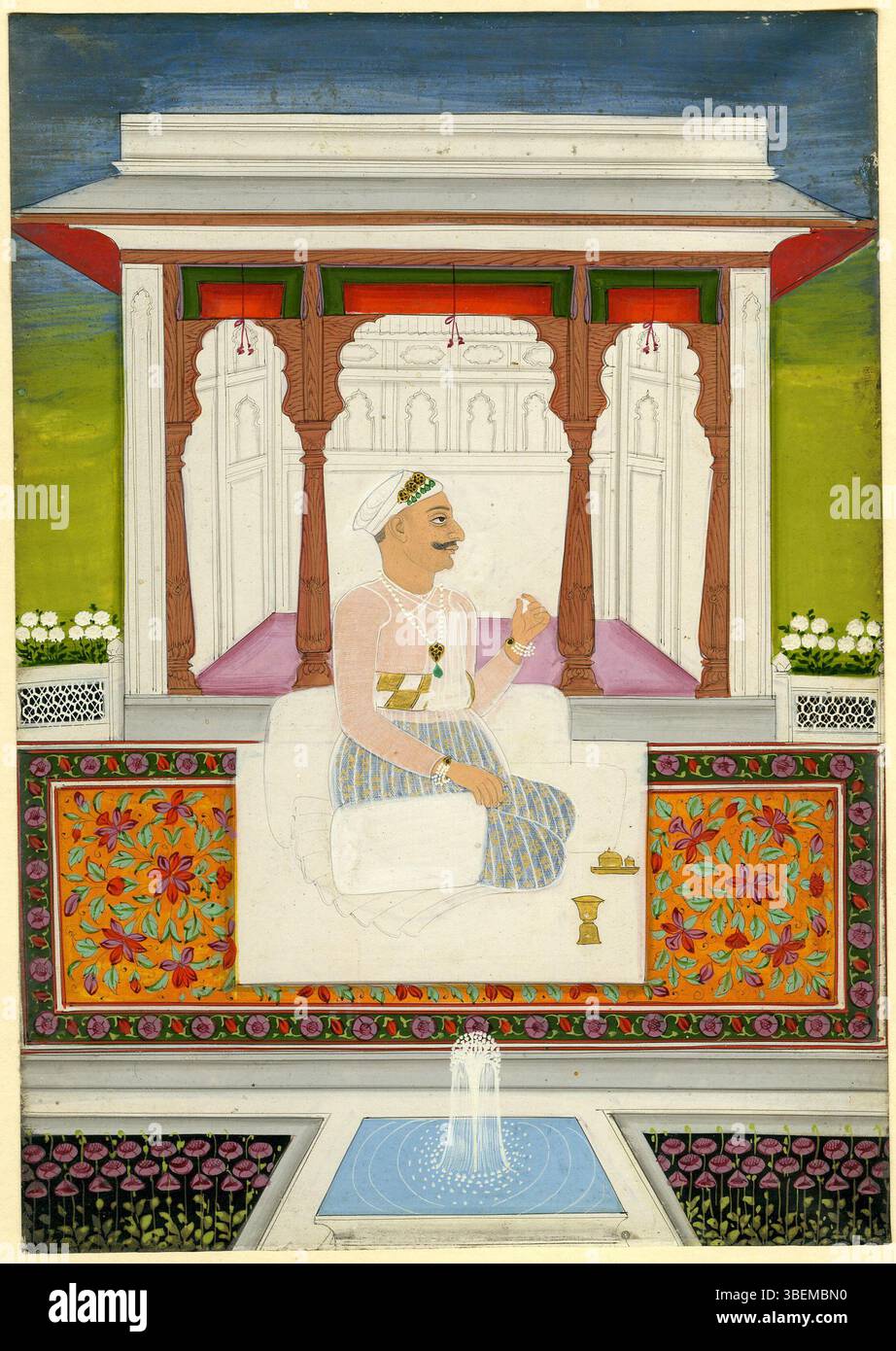 This Deccani portrait from around 1800 depicts a nobleman seated in ...