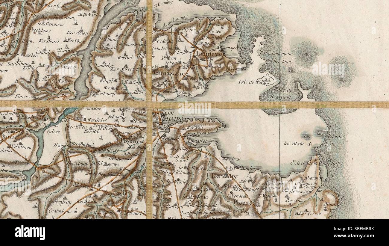 The 1790 Cassini map of Paimpol and surrounding parishes offers a ...