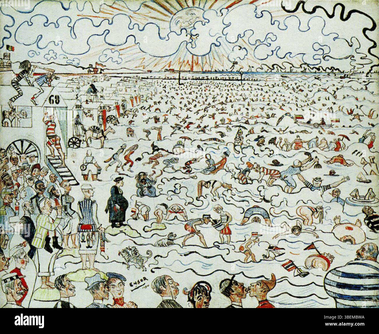 ‘The Baths at Ostend’ is a 1890 painting by James Ensor, depicting ...