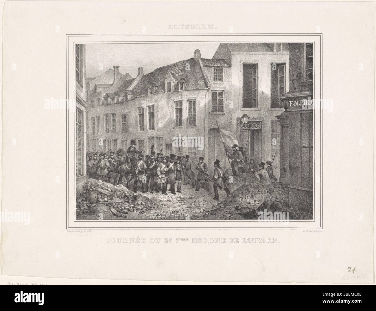 This illustration by Jean-Louis Van Hemelryck depicts a barricade at ...