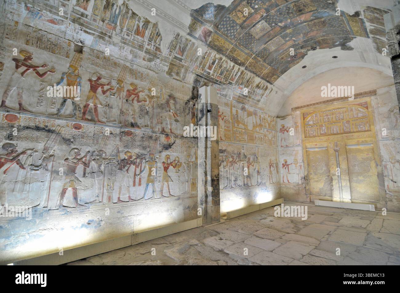Interior of The Temple of Seti I known as the Great Temple of Abydos ...